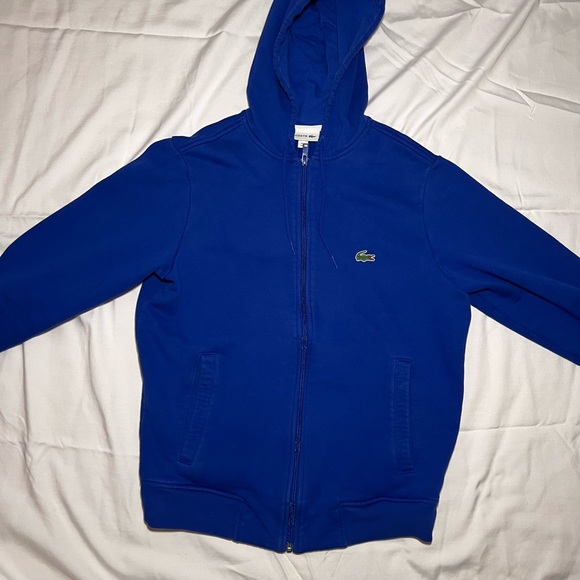 Lacoste | Jackets & Coats | Lacoste Zip Up Hoodie With Lacoste On Hood ...